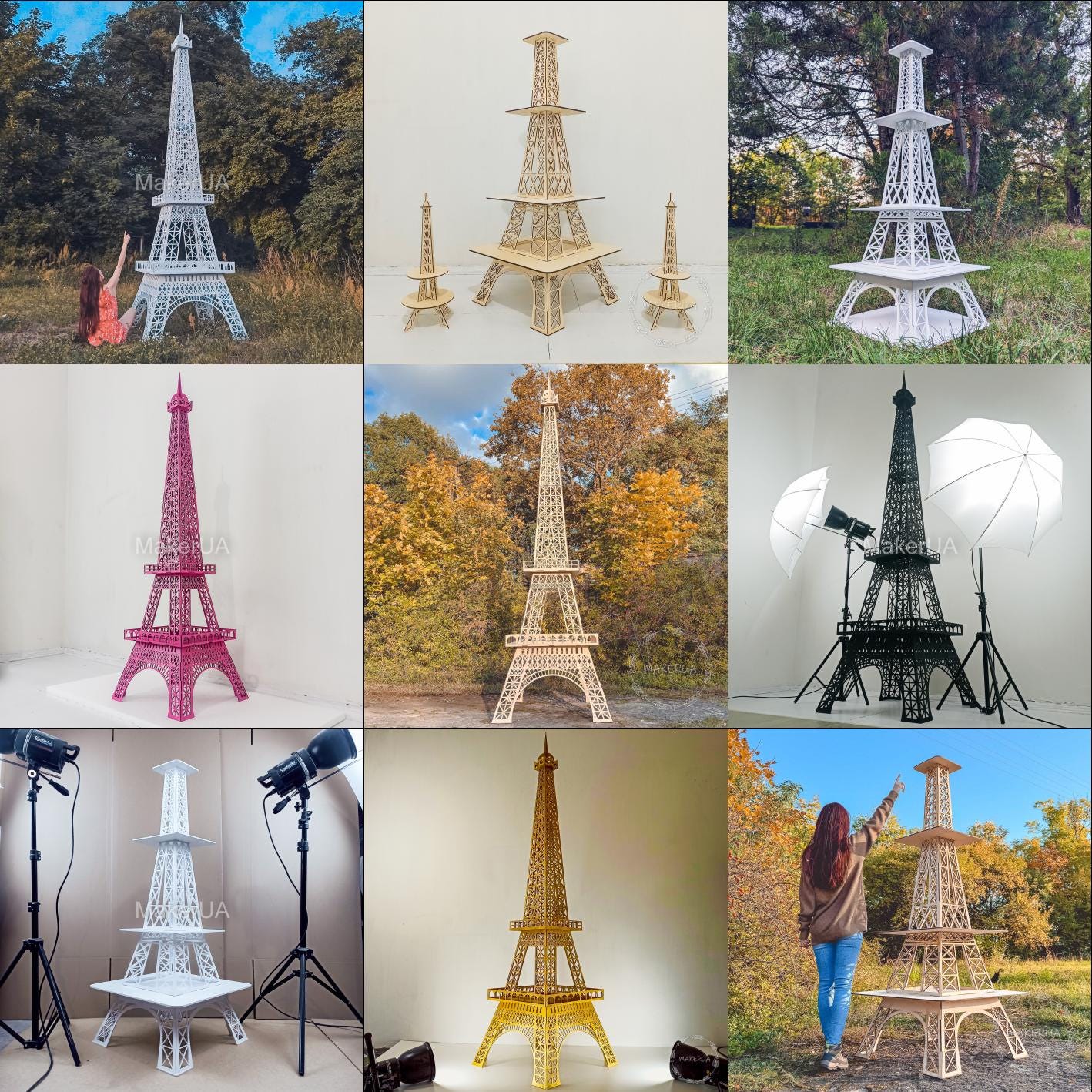 Eiffel Tower Stand Display Table Champagne Wall Buffet Market Tier ...