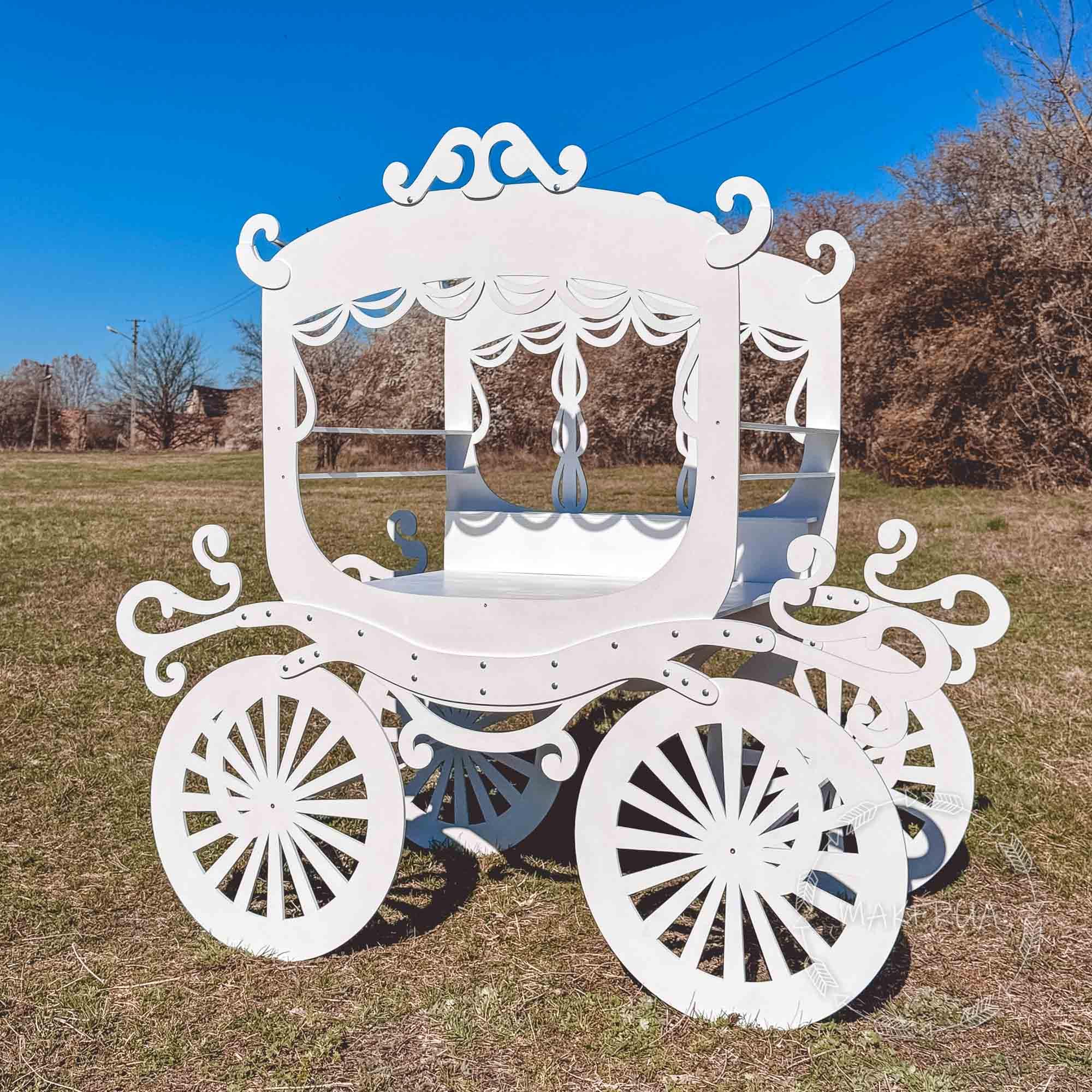Royal Carriage Table Sweet Candy Cart Cake Stand Display Princess ...