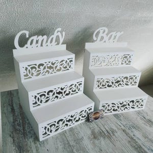 Candy Bar Stand Dessert Table Display Riser White Cake Stand Event ...