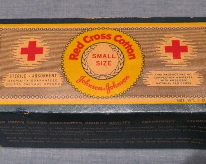 Vintage 1940s Johnson & Johnson Red Cross Cotton Rolled Cotton - Etsy