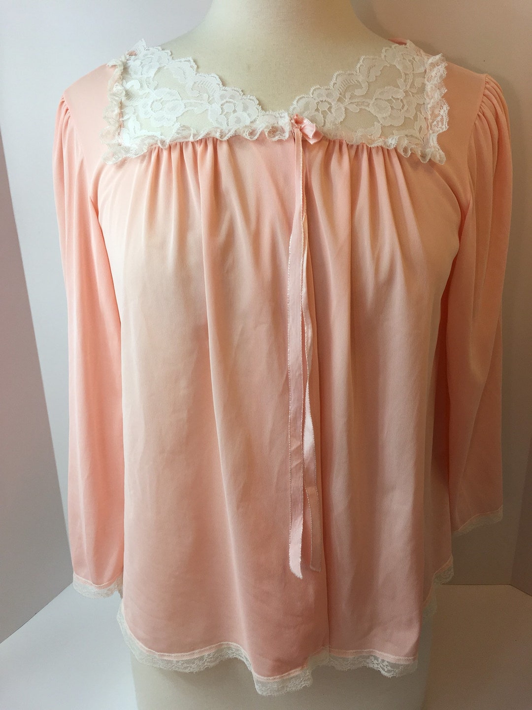 Bed Jacket Vintage Nylon Bed Jacket Peach Retro Lingerie - Etsy
