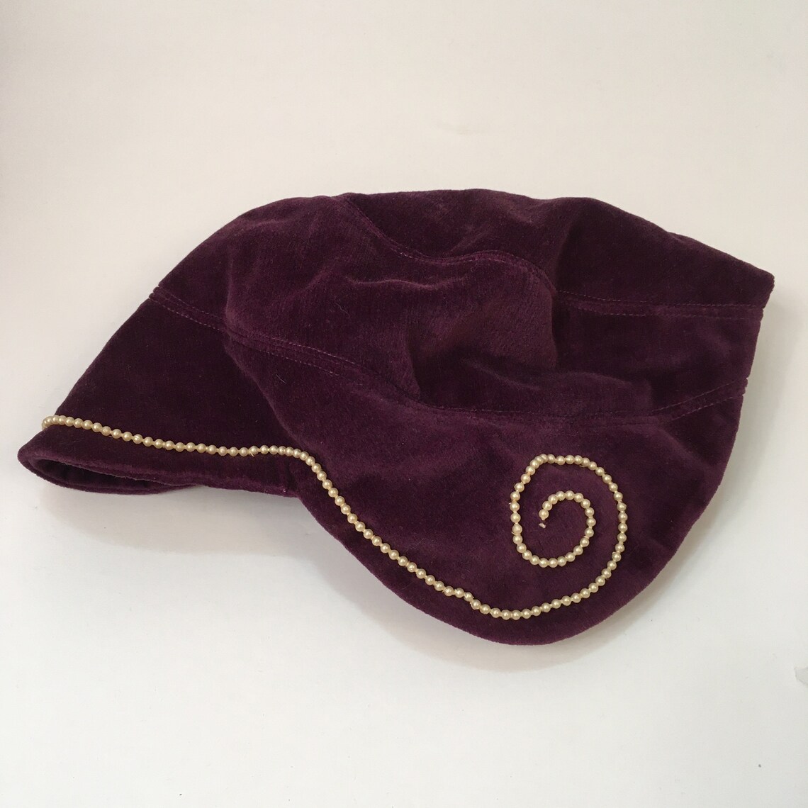 Vintage Girls Velvet Bonnet Childs Hat Purple Velvet Pearl - Etsy