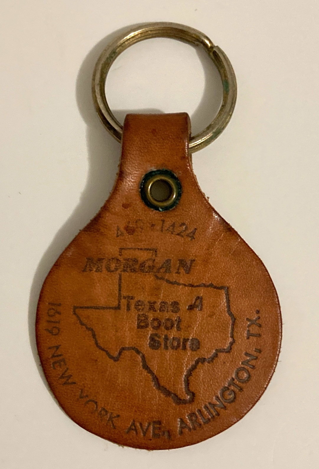 Vintage Western Keychain With Leather Fob Tony Lama Morgan Texas Boot ...