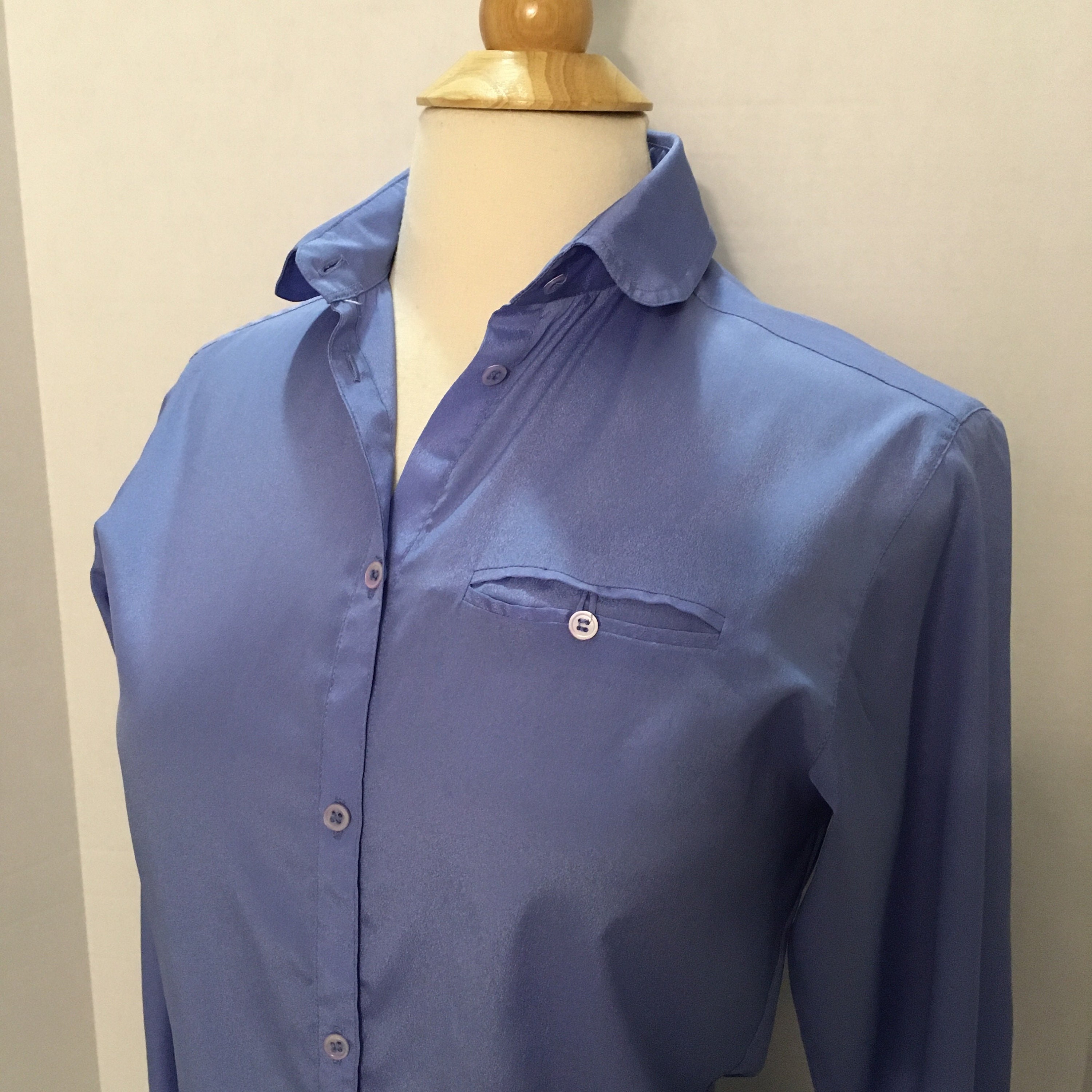 Vintage Liz Claiborne Periwinkle Long-sleeved Blouse Size 4 Extra Small ...