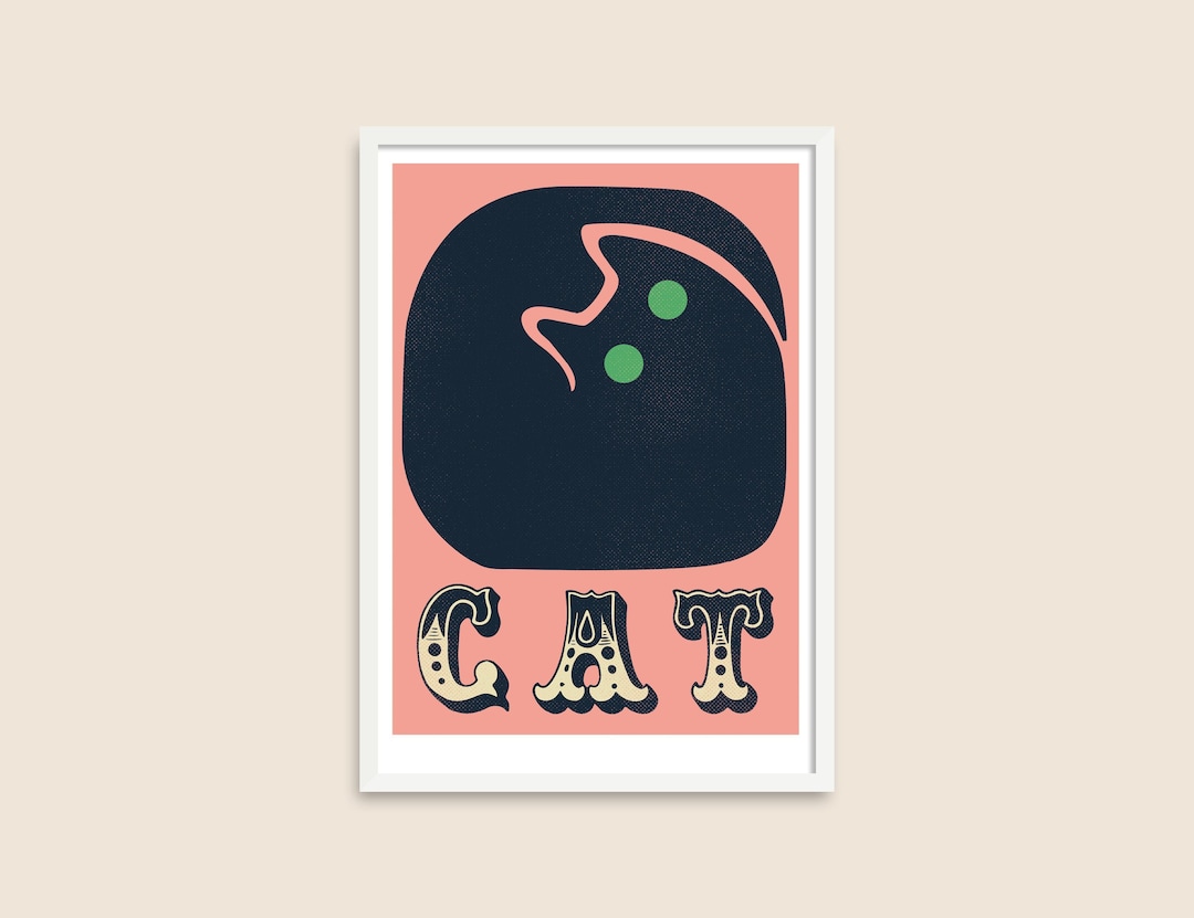 Animal Poster A3 Cat - Etsy