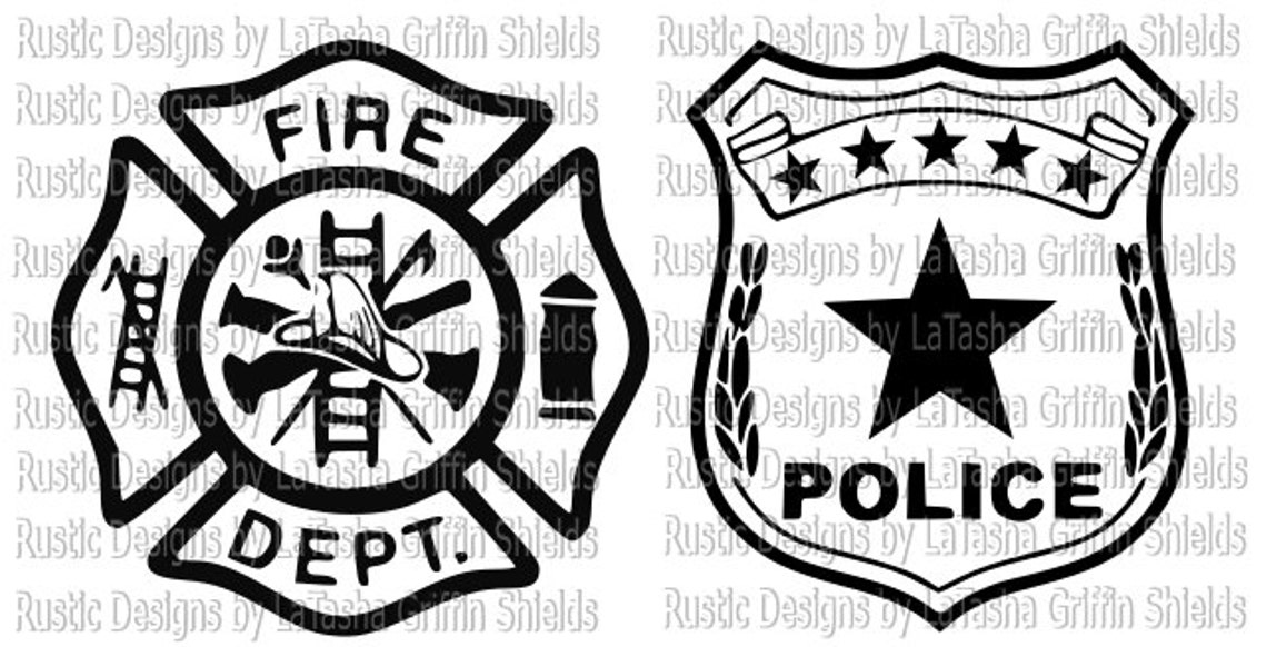 Fire and Police Badge SVG | Digital File - Etsy
