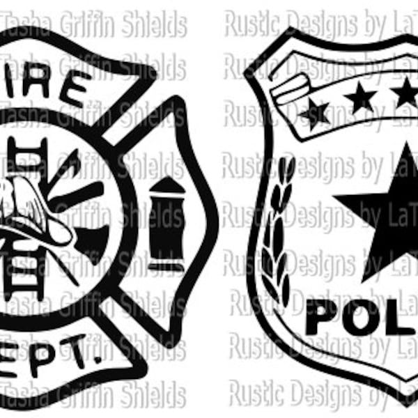 Police Fire Badge Svg - Etsy