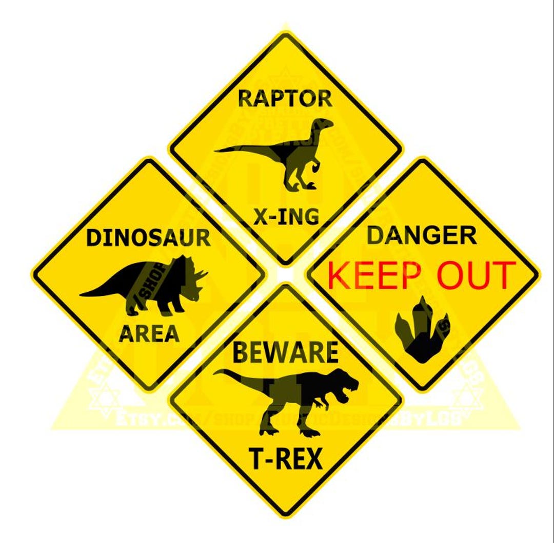 Dinosaur Crossing, SVG & DXF, Digital File, Cricut, Silhouette, Die ...