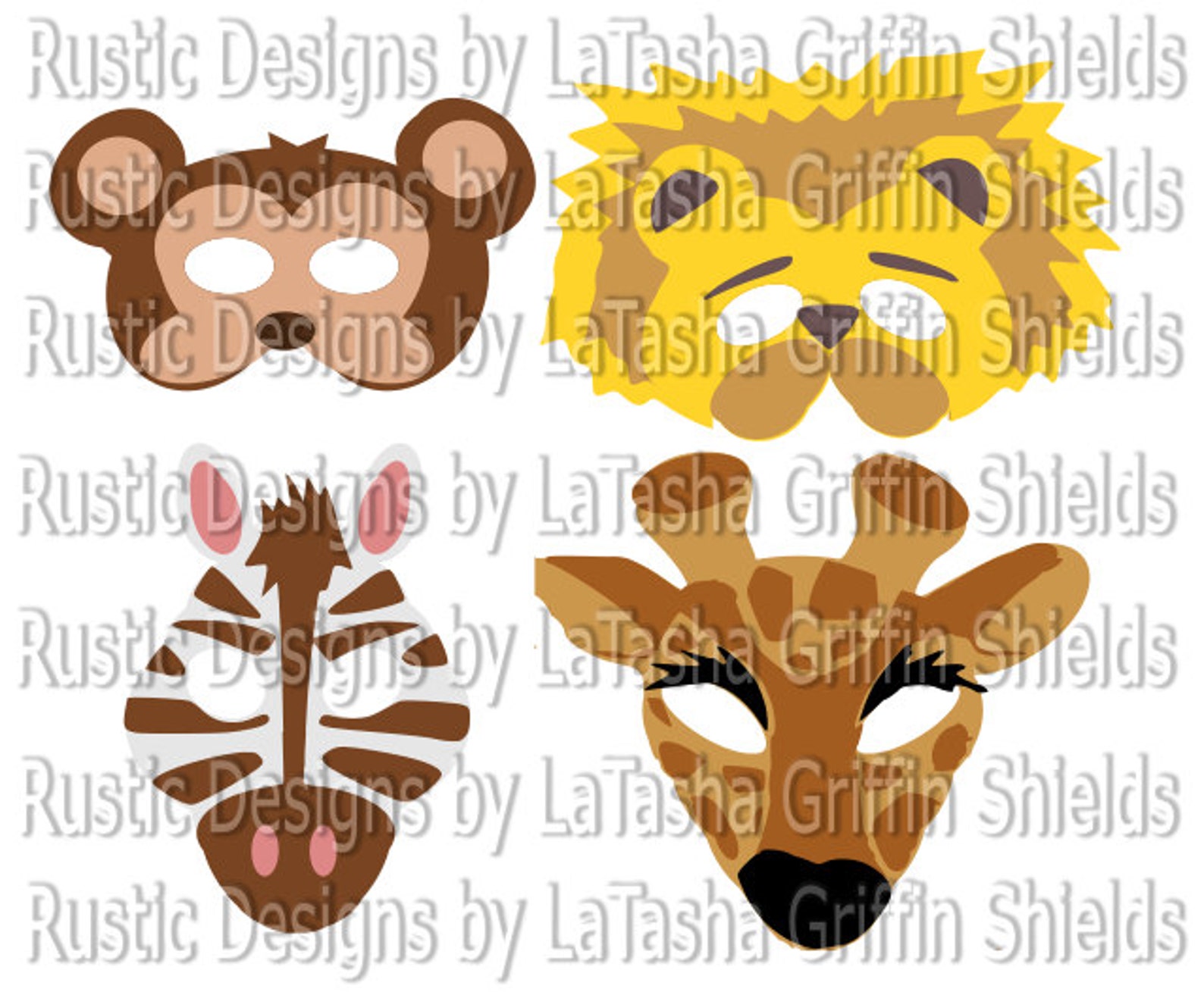 Safari Animal Mask SVG & DXF | Kids Birthday Party Masks (digital File ...