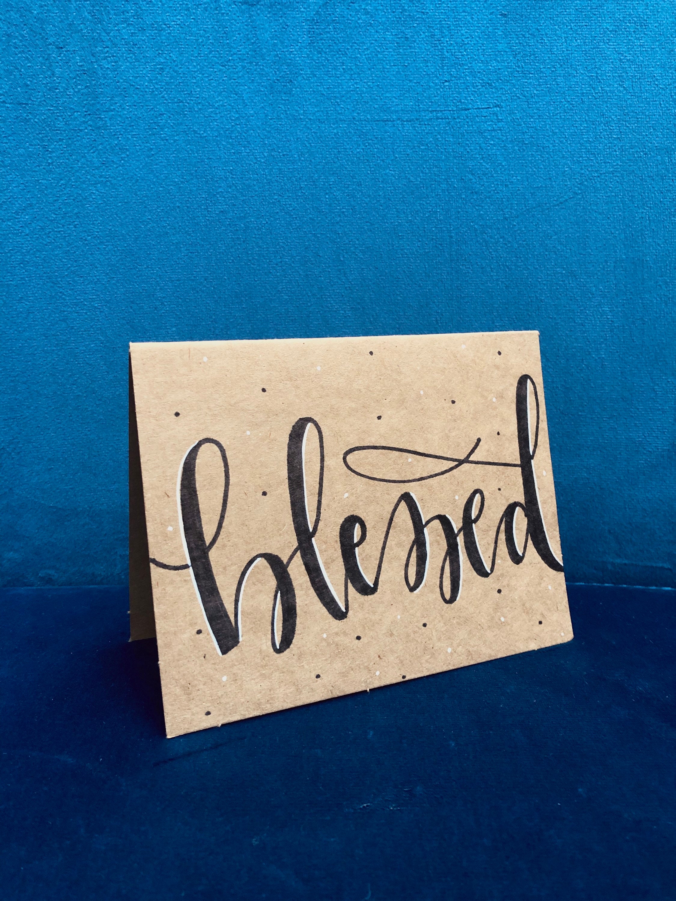 Thankful Grateful Blessed Cards - Etsy