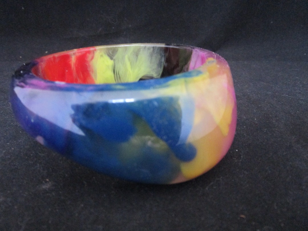 Perspex Bangle Multi Colour - Etsy UK