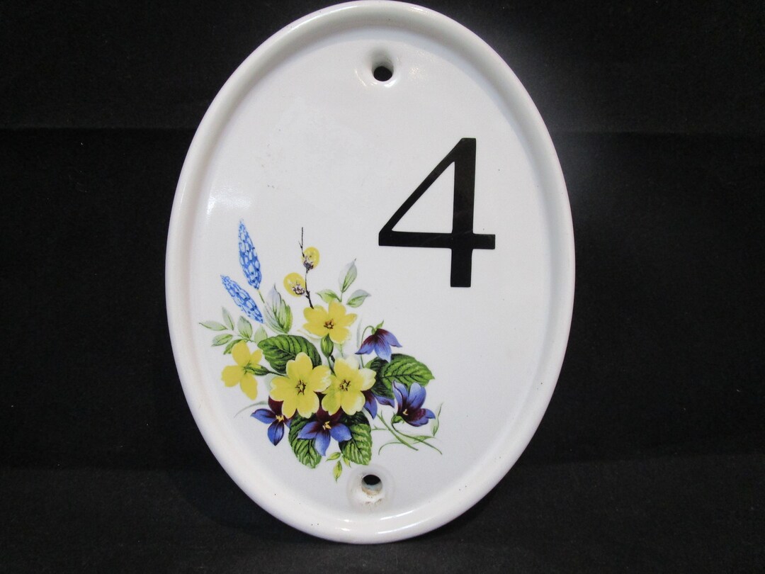 Ceramic Door Number Vintage. - Etsy UK