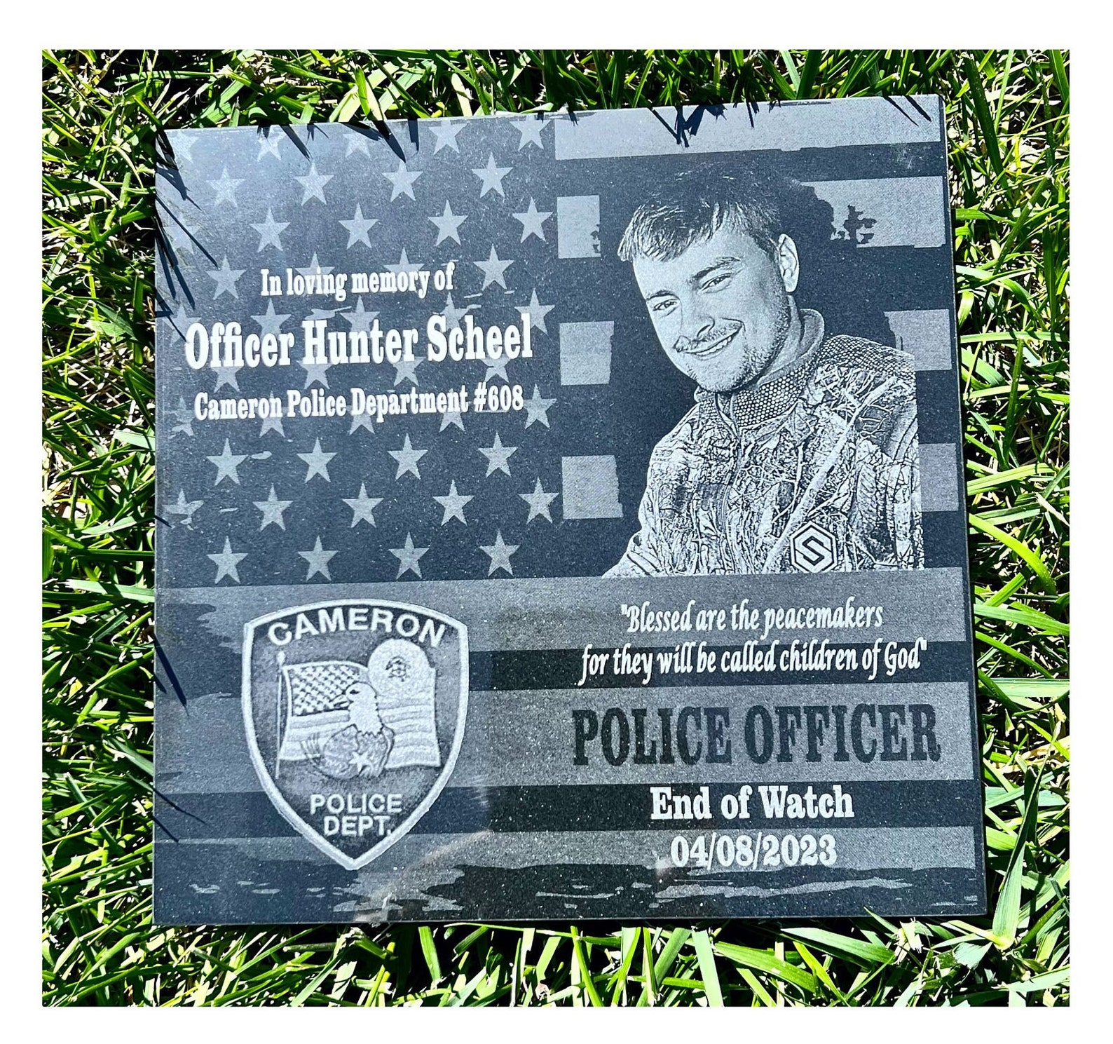 Police Officer End of Watch Custom Designed Memorial, Custom Designed ...