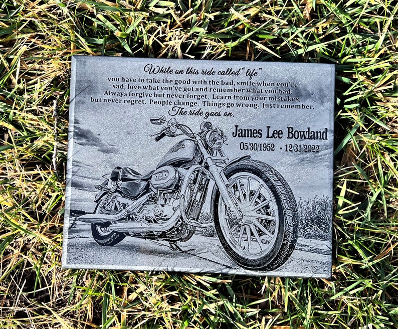 Motorcycle Rider Custom Designed & Engraved Memorial, Biker Memorial ...