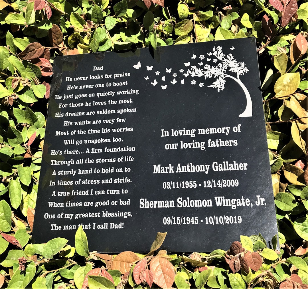 Mom or Dad Custom Engraved Personalized Garden Memorial Stone, Laser ...