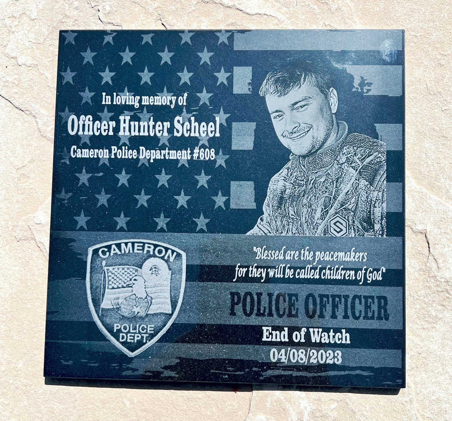 Police Officer End of Watch Custom Designed Memorial, Custom Designed ...