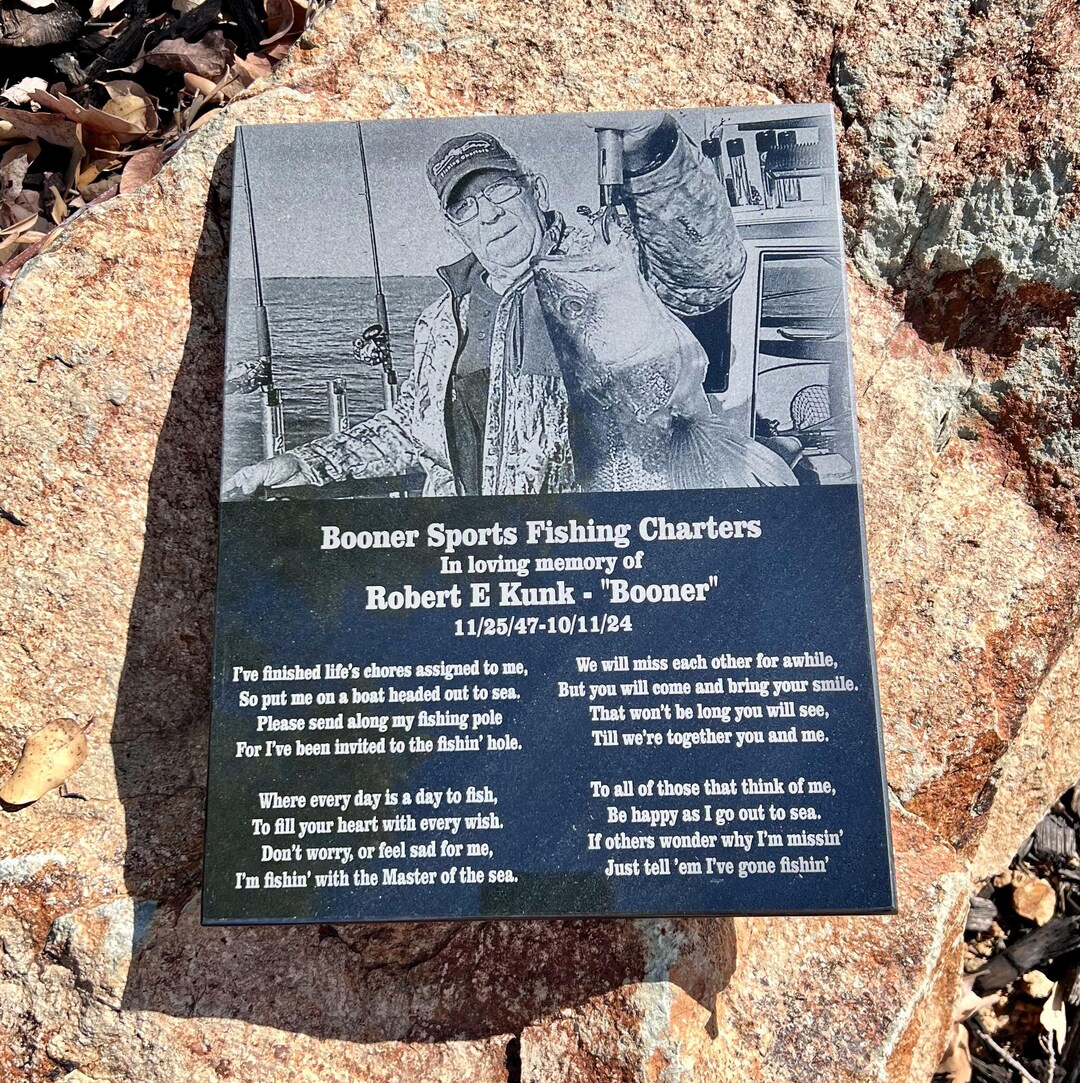 Fishing Outdoorsman Memorial Custom Designed and Engraved Personalized ...