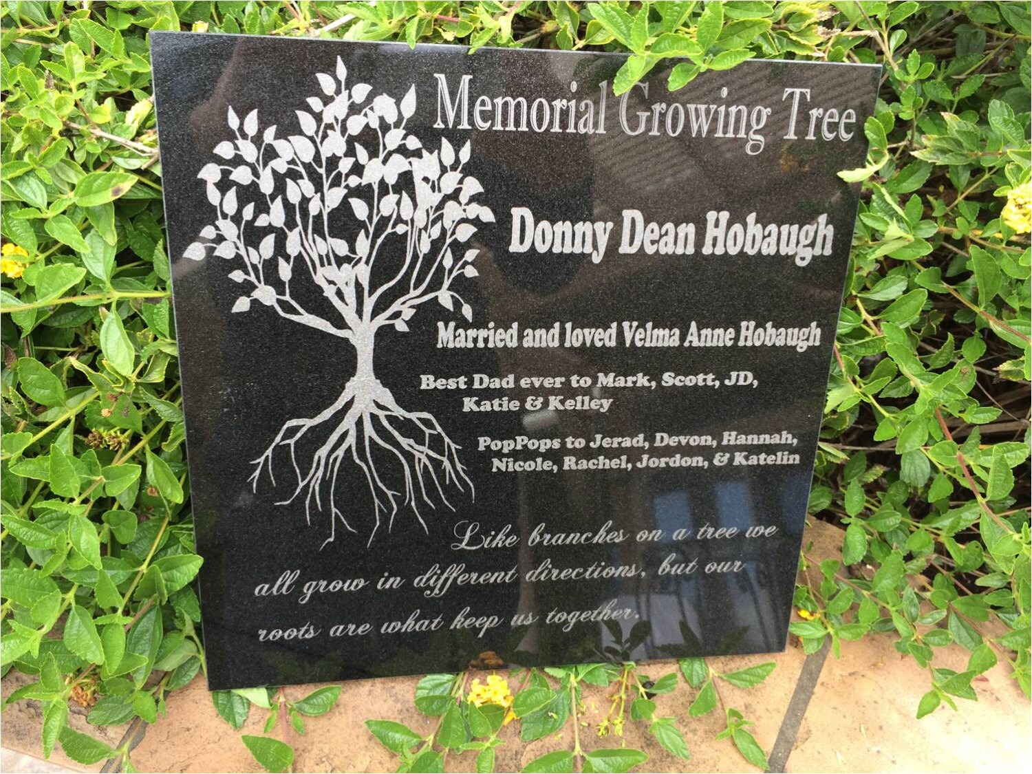 Engraved Stone Memorial Growing Tree Marble Memorial Garden - Etsy