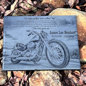 Motorcycle Rider Custom Designed & Engraved Memorial, Biker Memorial ...