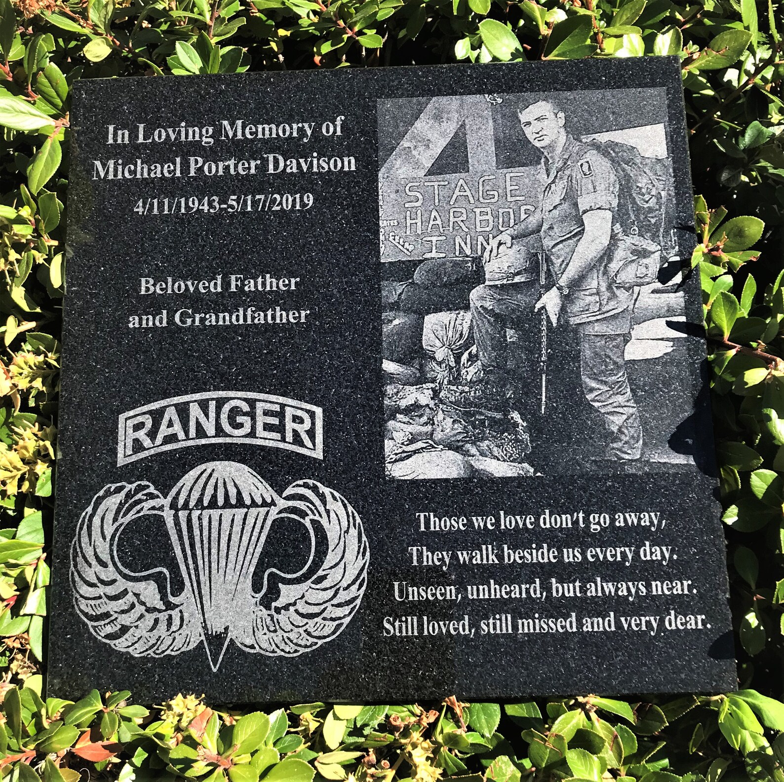 Military Soldier Engraved Memorial Stone Veterans Memorial | Etsy