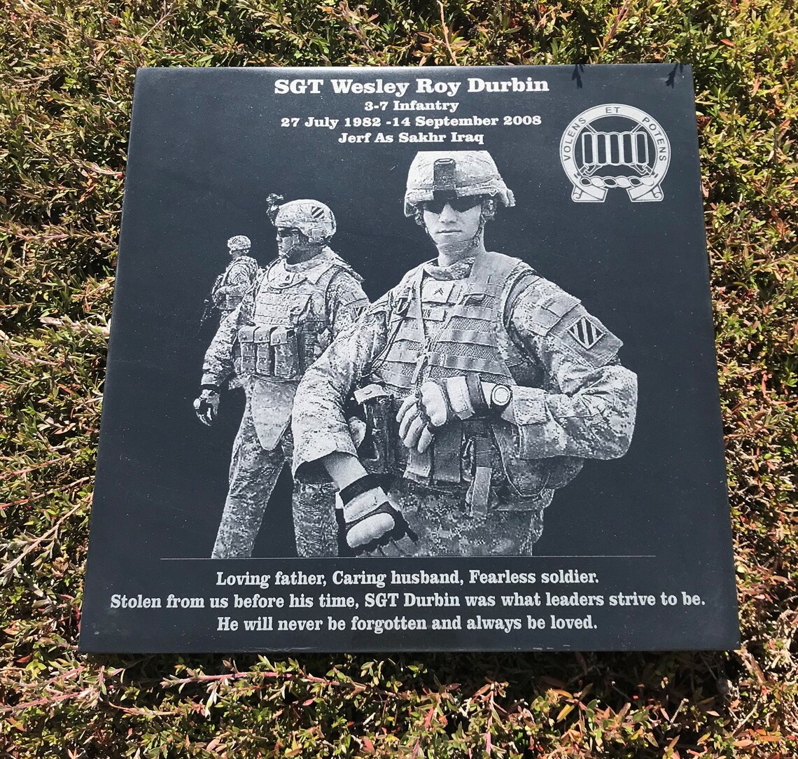 Custom Design Veteran Soldier Memorial Plaque, Military Service ...