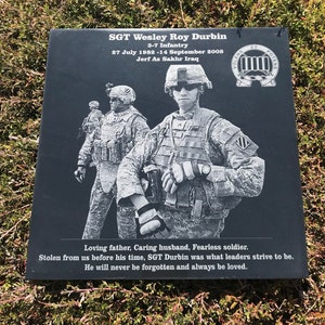 Custom Design Veteran Soldier Memorial Plaque, Military Service ...