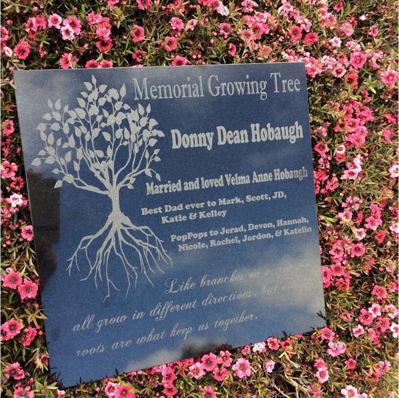 Engraved Stone Memorial Growing Tree Marble Memorial Garden - Etsy