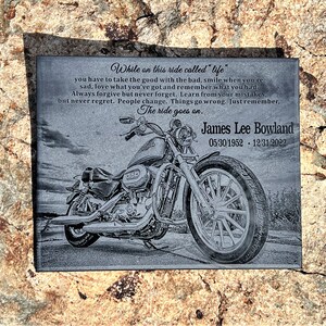 Motorcycle Rider Custom Designed & Engraved Memorial, Biker Memorial ...