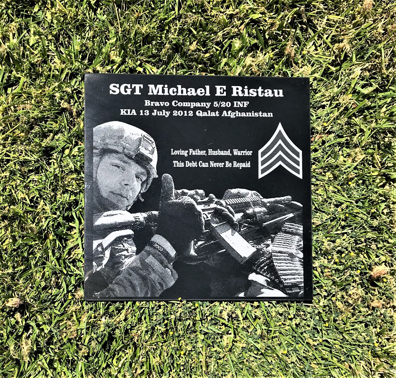 Military Soldier Engraved Memorial Stone Veterans Memorial | Etsy