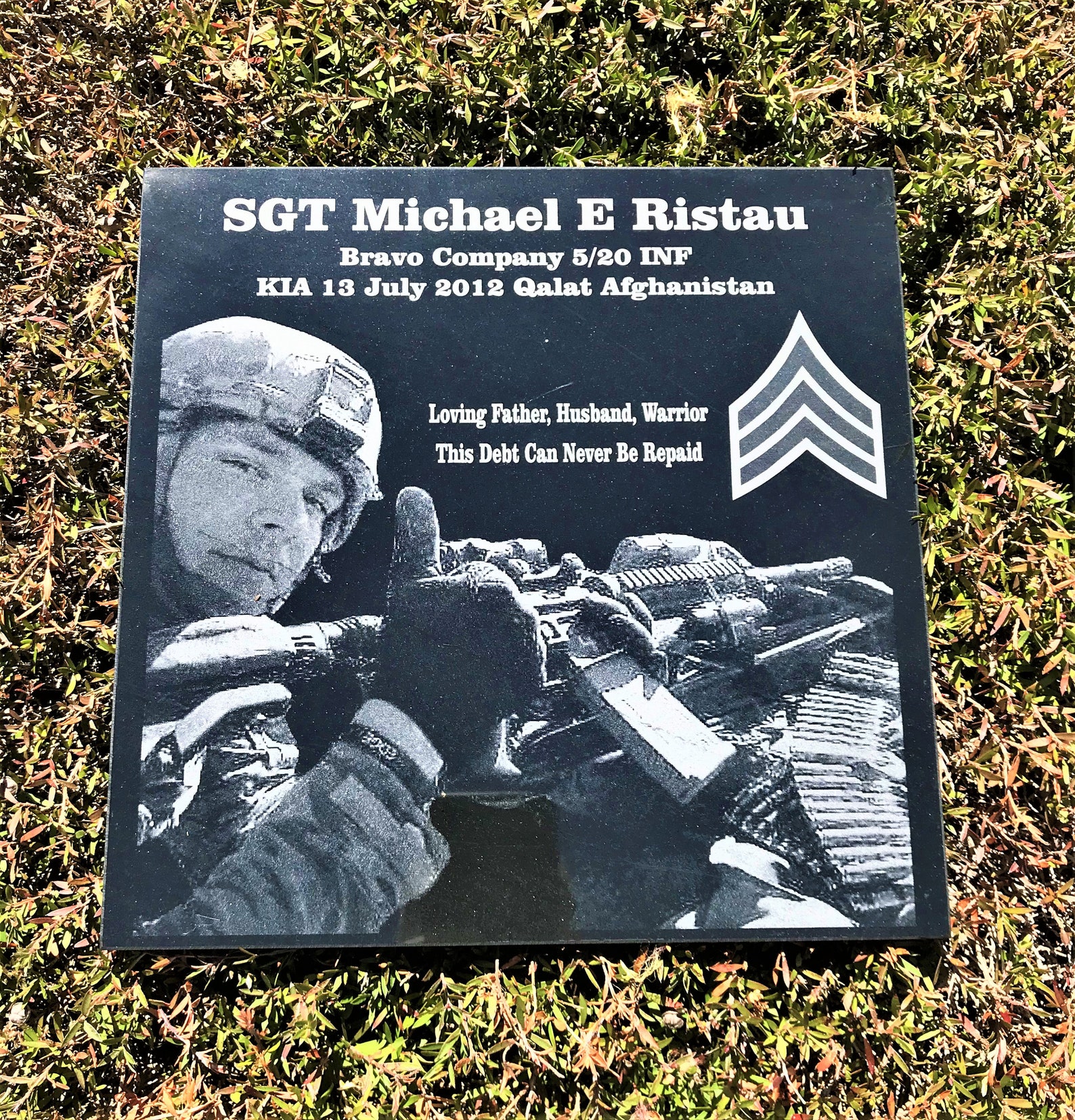 Military Soldier Engraved Memorial Stone Veterans Memorial | Etsy