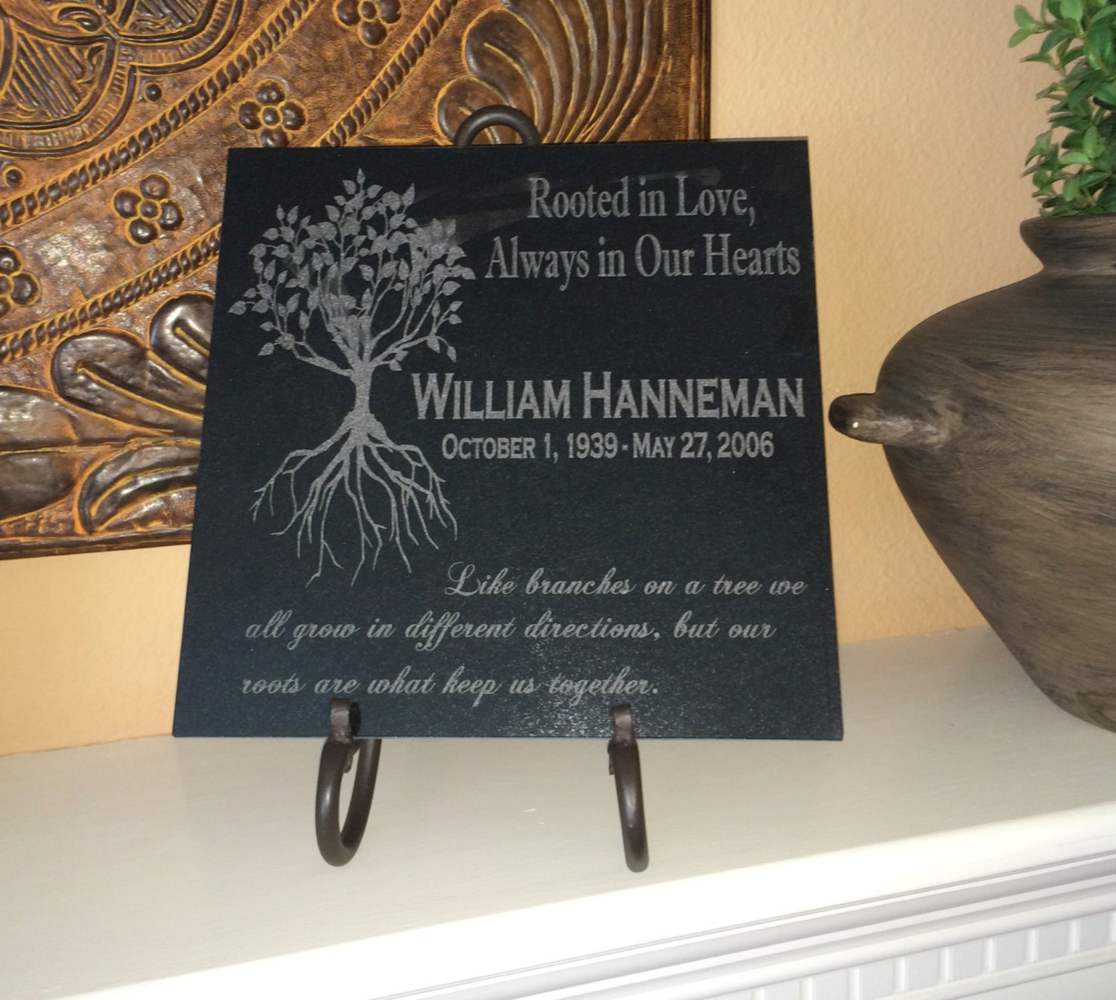 Engraved Stone Memorial Growing Tree Marble Memorial Garden - Etsy