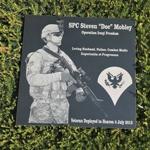 Custom Design Military Soldier Memorial Stones, Veteran Memorial ...