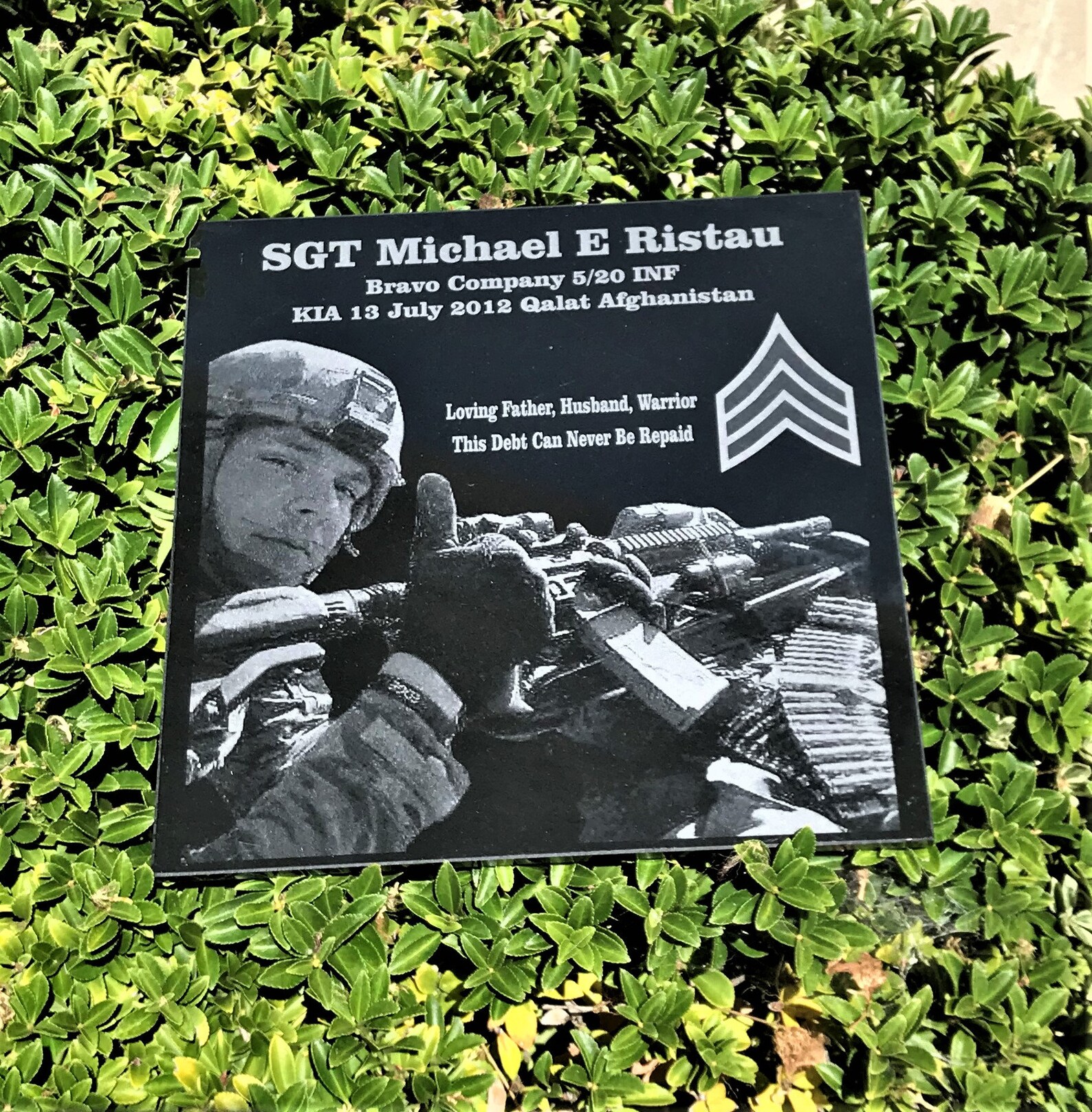 Military Soldier Engraved Memorial Stone Veterans Memorial | Etsy