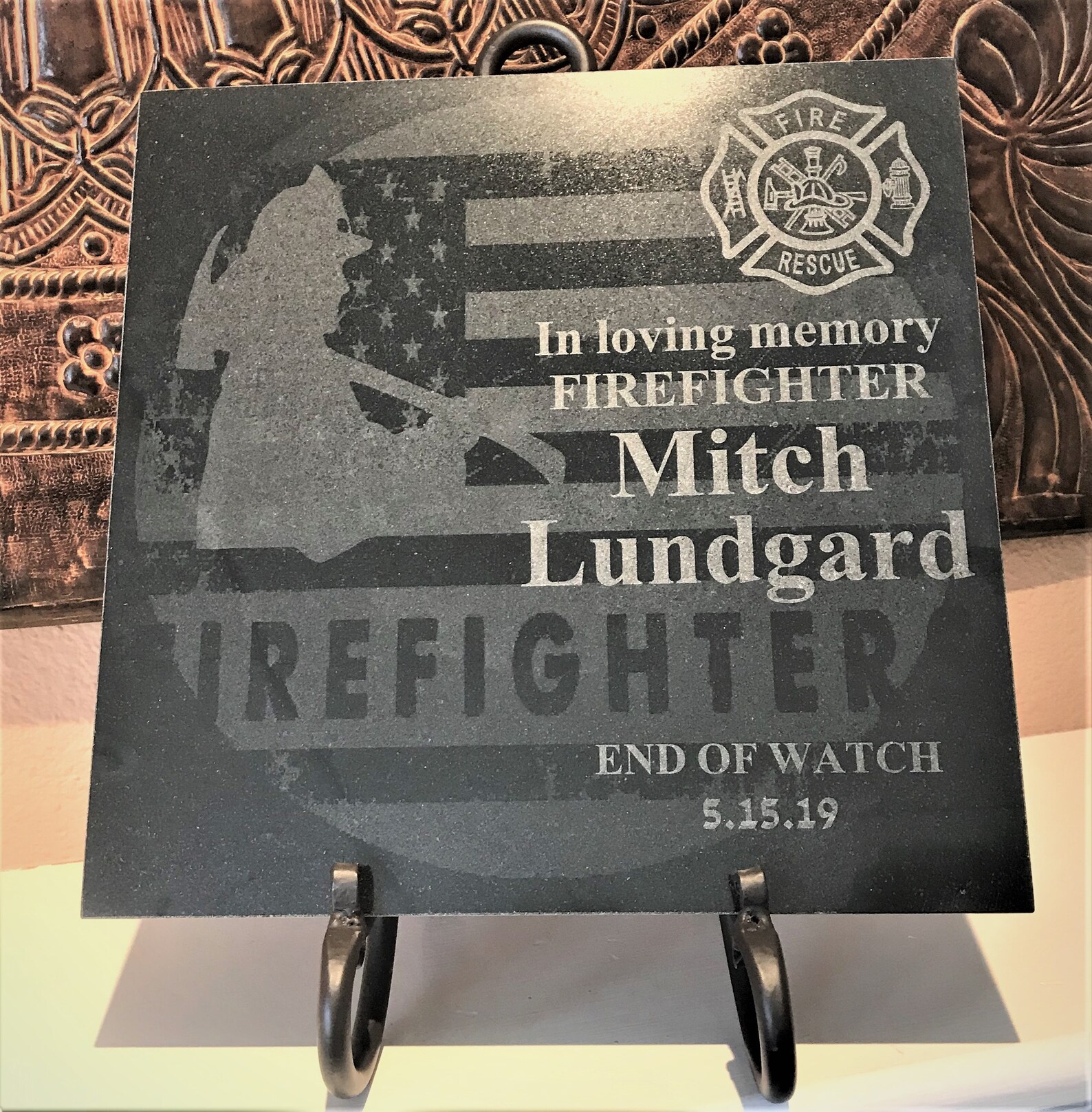 Firefighter Memorial Custom Designed and Engraved Marble | Etsy