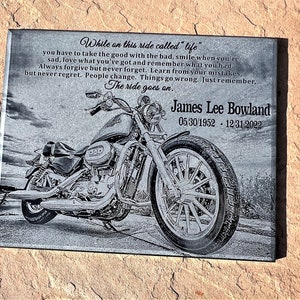 Motorcycle Rider Custom Designed & Engraved Memorial, Biker Memorial ...