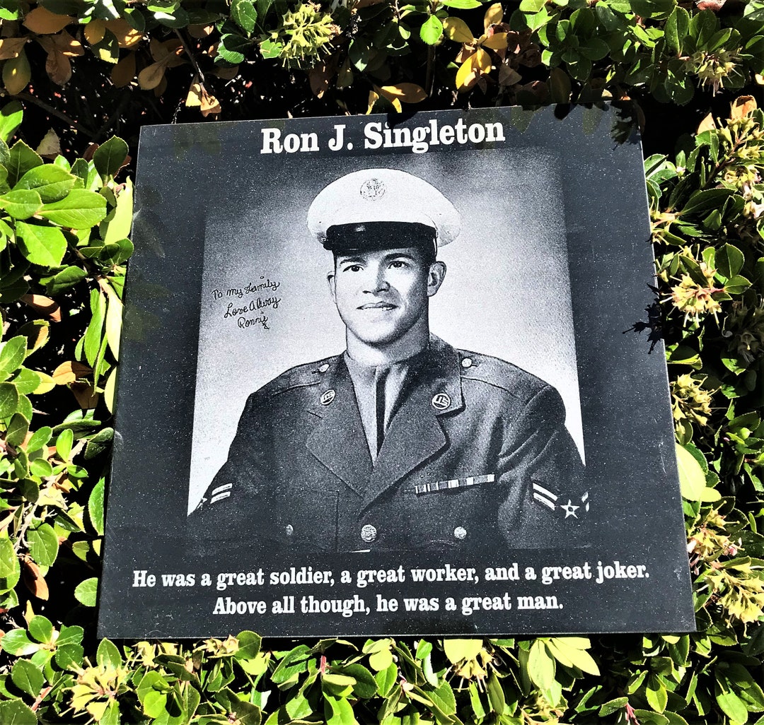 Custom Design Military Soldier Memorial Plaque, Veteran Memorial Stone ...