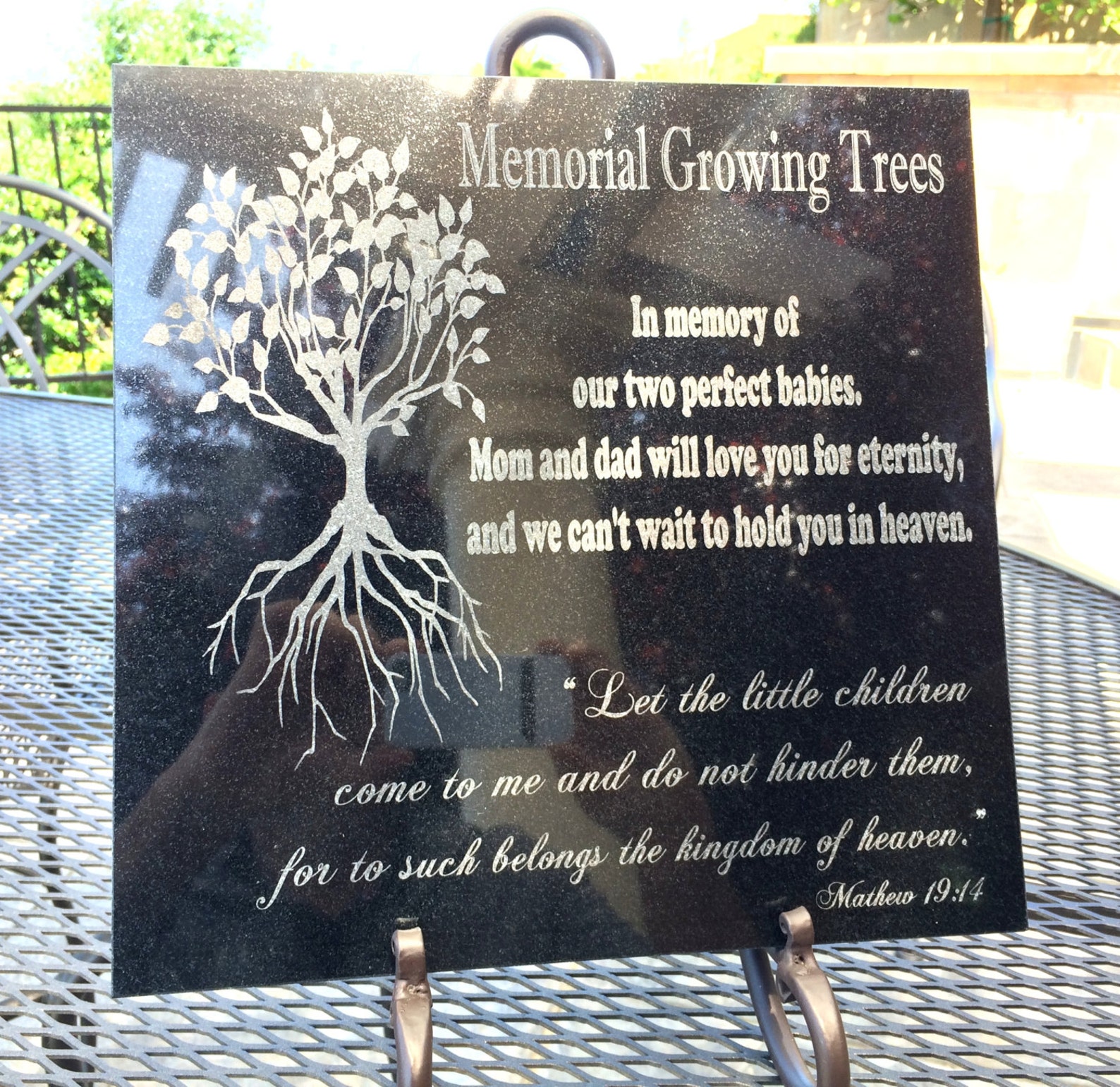 Engraved Stone Memorial Growing Tree Marble Memorial Garden - Etsy