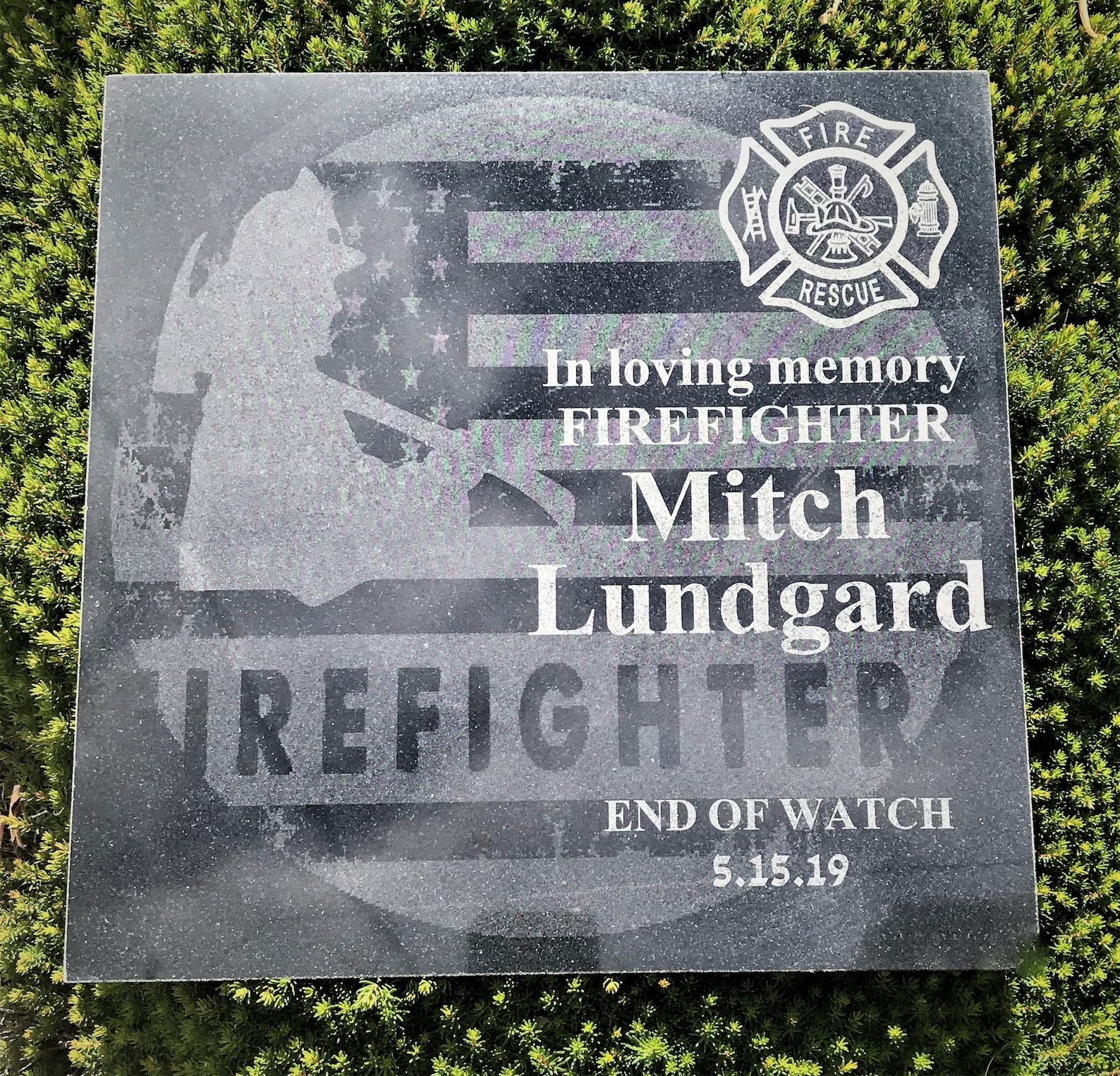 Firefighter Memorial Custom Designed and Engraved Marble | Etsy