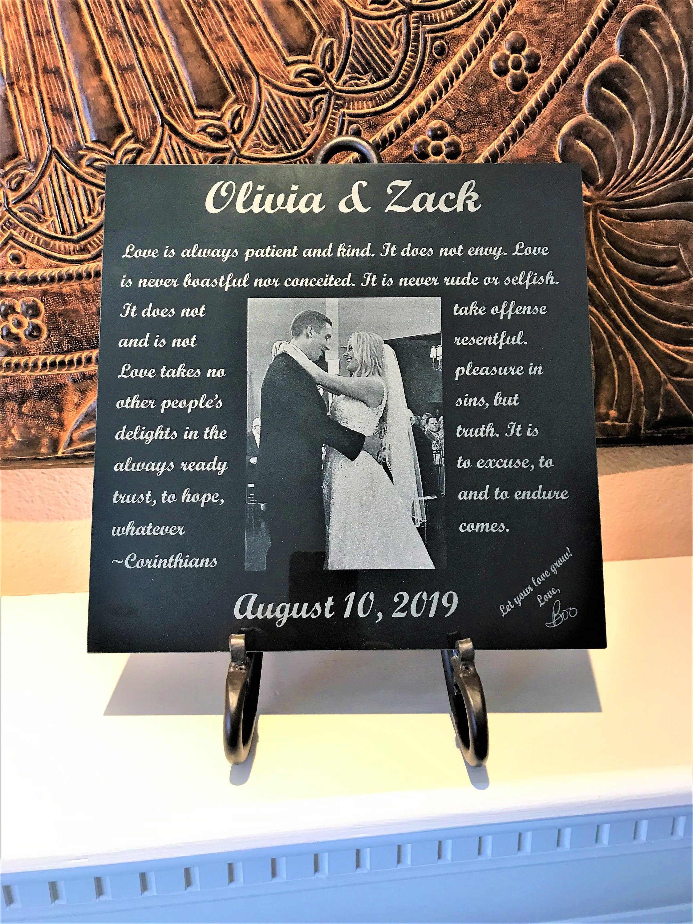 Custom Engraved Granite/marble Wedding Anniversary Gift, Engagement ...