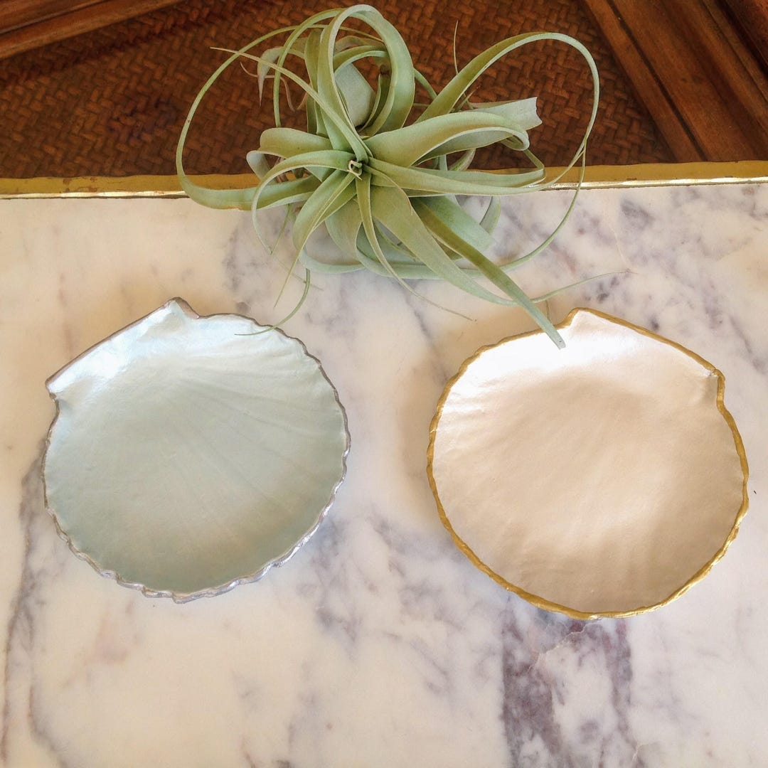 Shell Trinket Dish, Clay Shell Dish, Shell Ring Dish, Sea Shell Decor ...