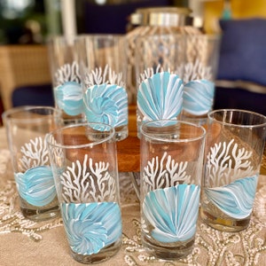 Shells Glasses, Set of 2 Hand Painted Wine Glasses , Beach Theme ...