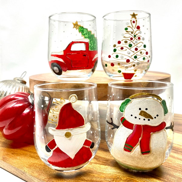 Christmas Glassware - Etsy