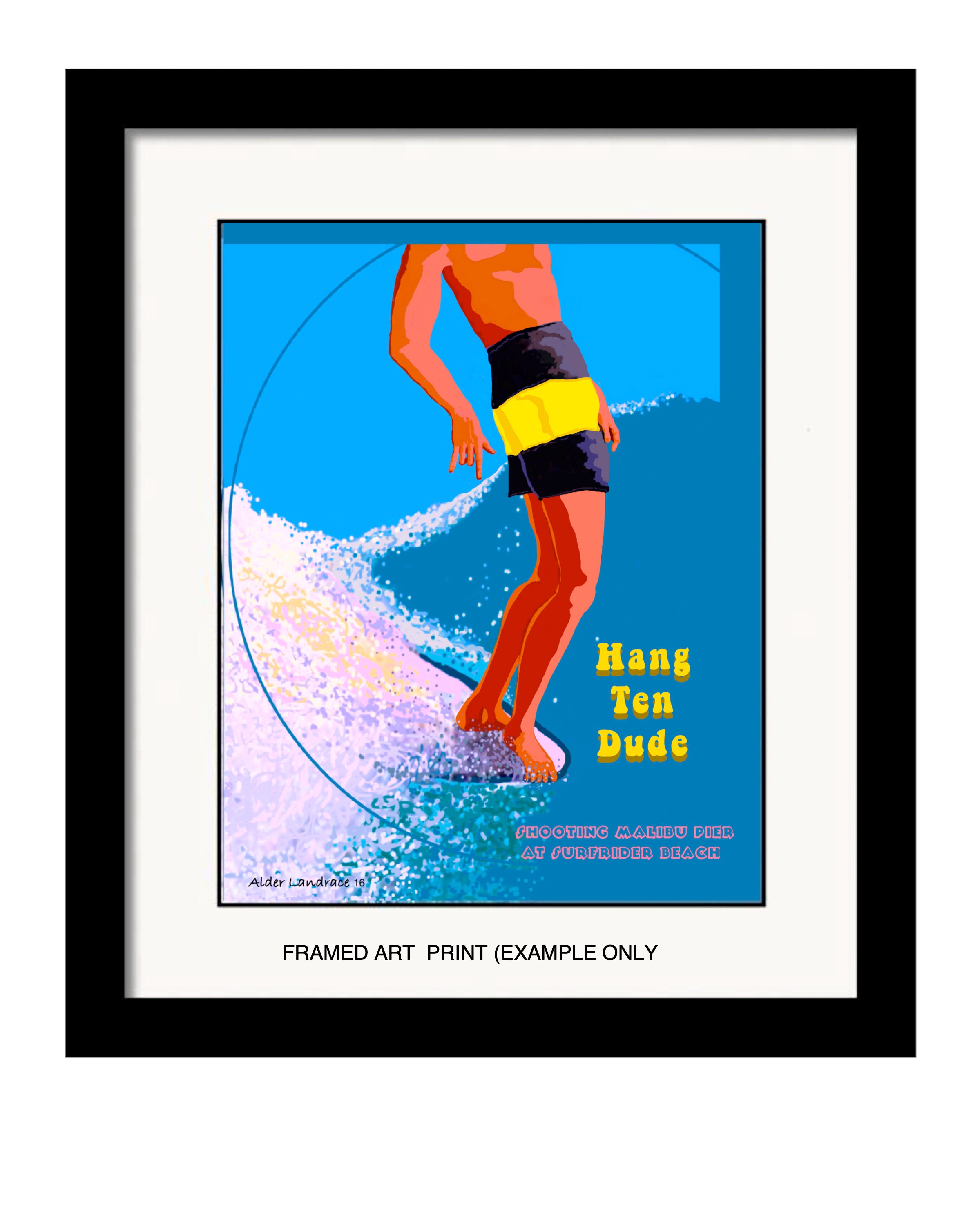 HANG TEN DUDE Original Art 8x10 Giclée Print Vintage Style - Etsy