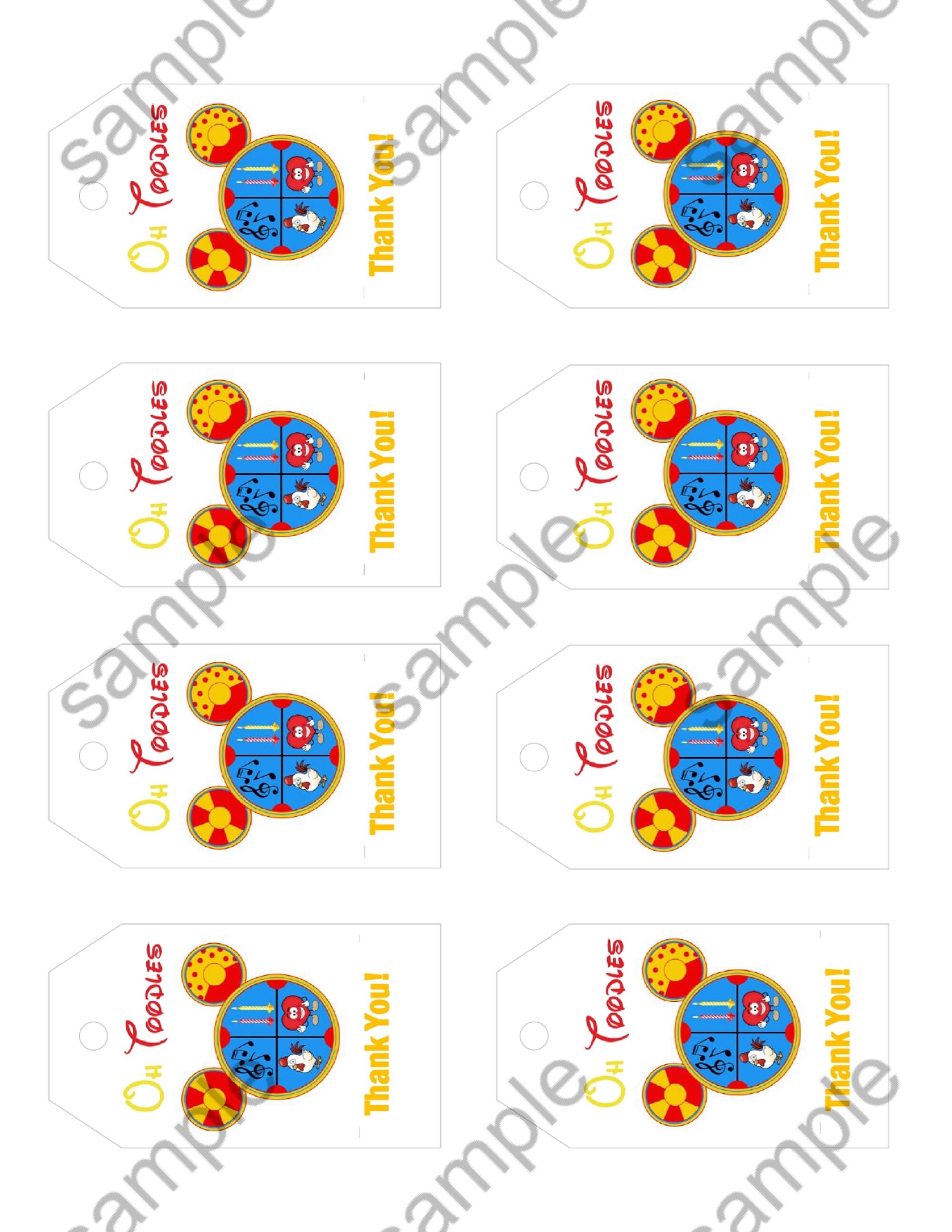 Custom Toodles Birthday Favor Tags and Image - Etsy