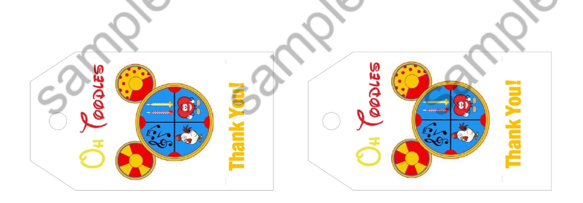 Custom Toodles Birthday Favor Tags and Image - Etsy