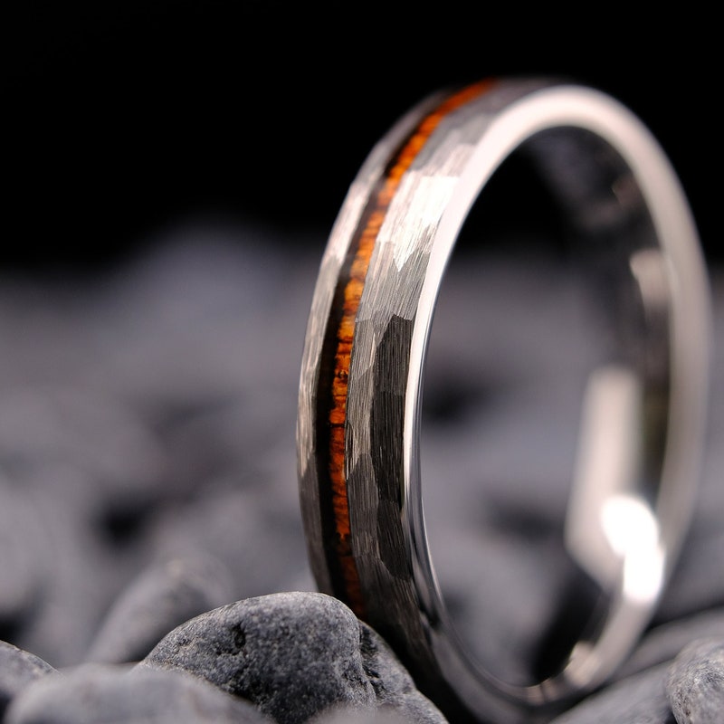 Silver Wood Ring - Etsy