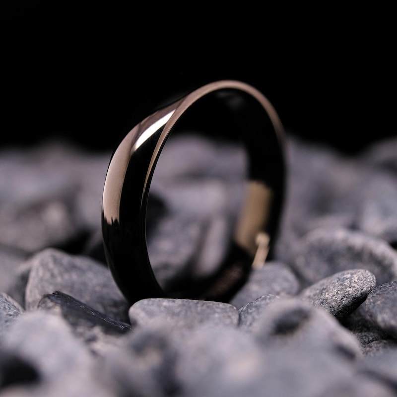 Black Wedding Open Band - Etsy