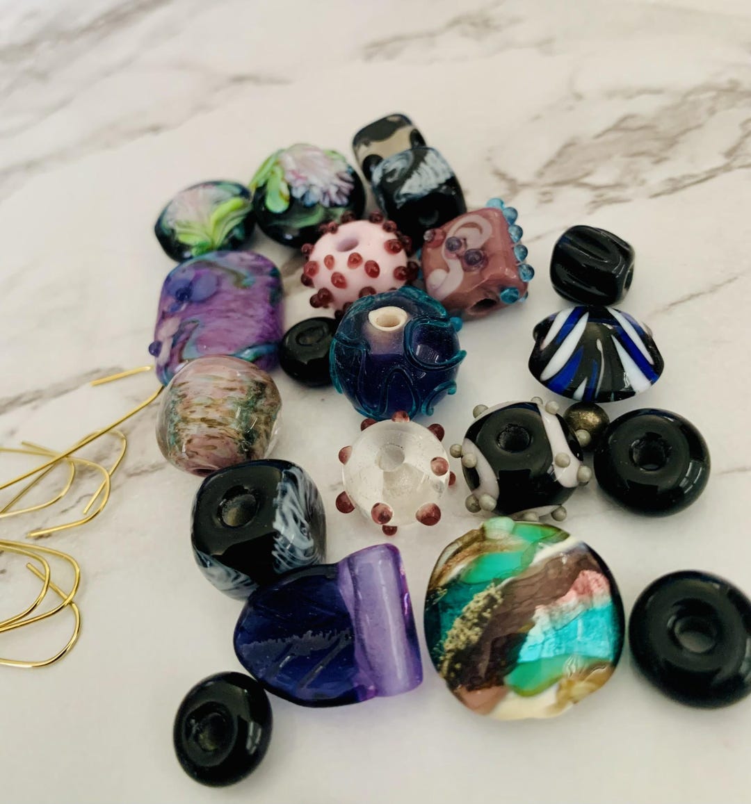 Miniature Assorted 20 Glass Light Pulls With Wire Hangers, Jewelry ...