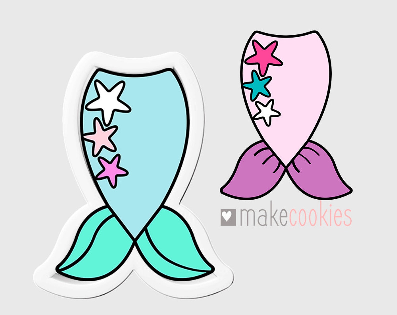 Mermaid Tail Cookie Cutter Cookie Cutters 3D Printed - Etsy