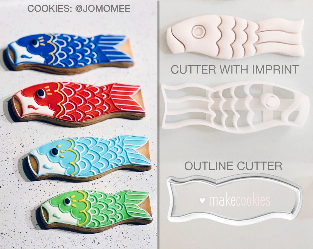 Flying Carp Cookie Cutter, Fish Cookie Cutter, Holiday Cutter, Fondant ...